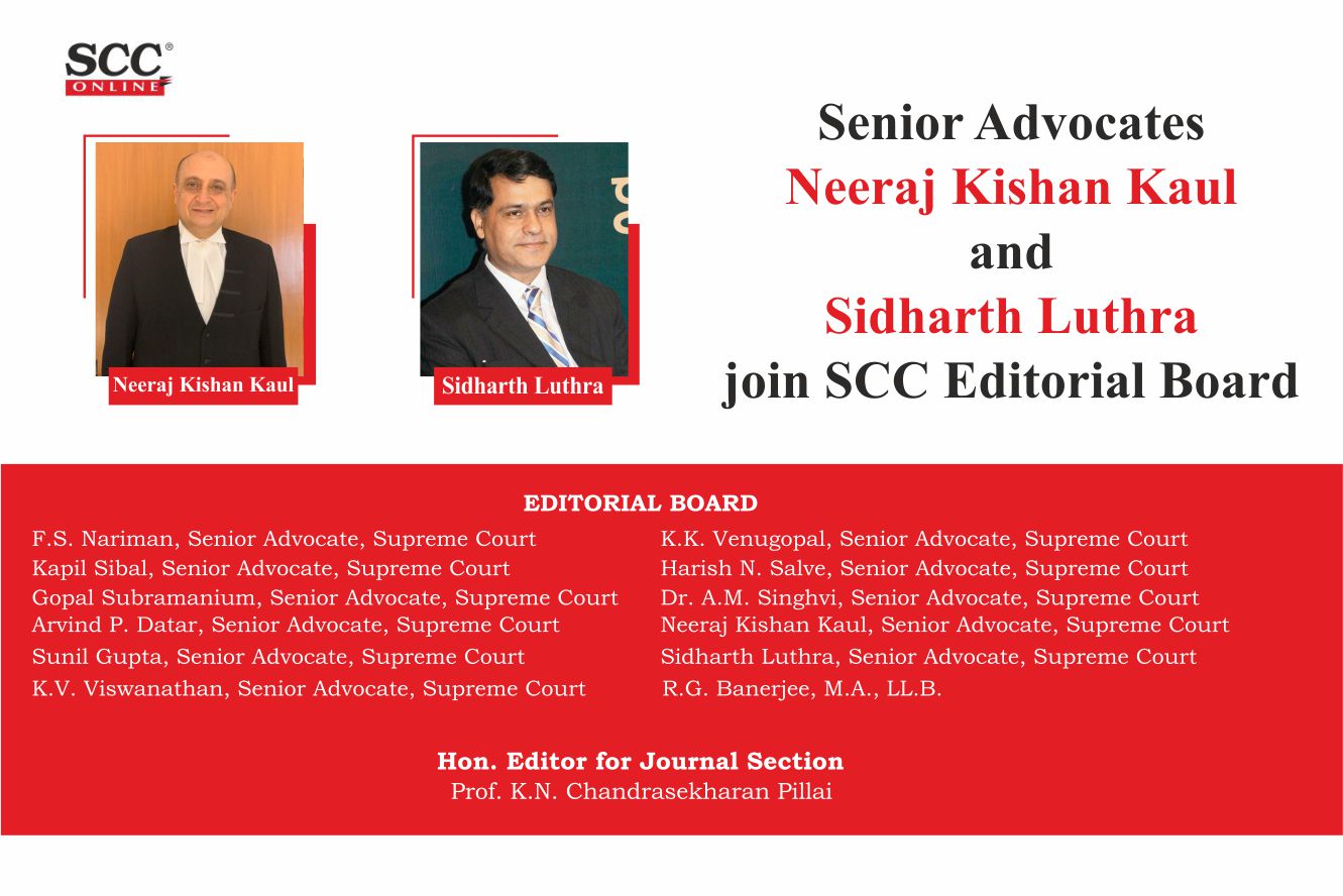 Senior Advocates Neeraj Kishan Kaul and Sidharth Luthra join SCC ...