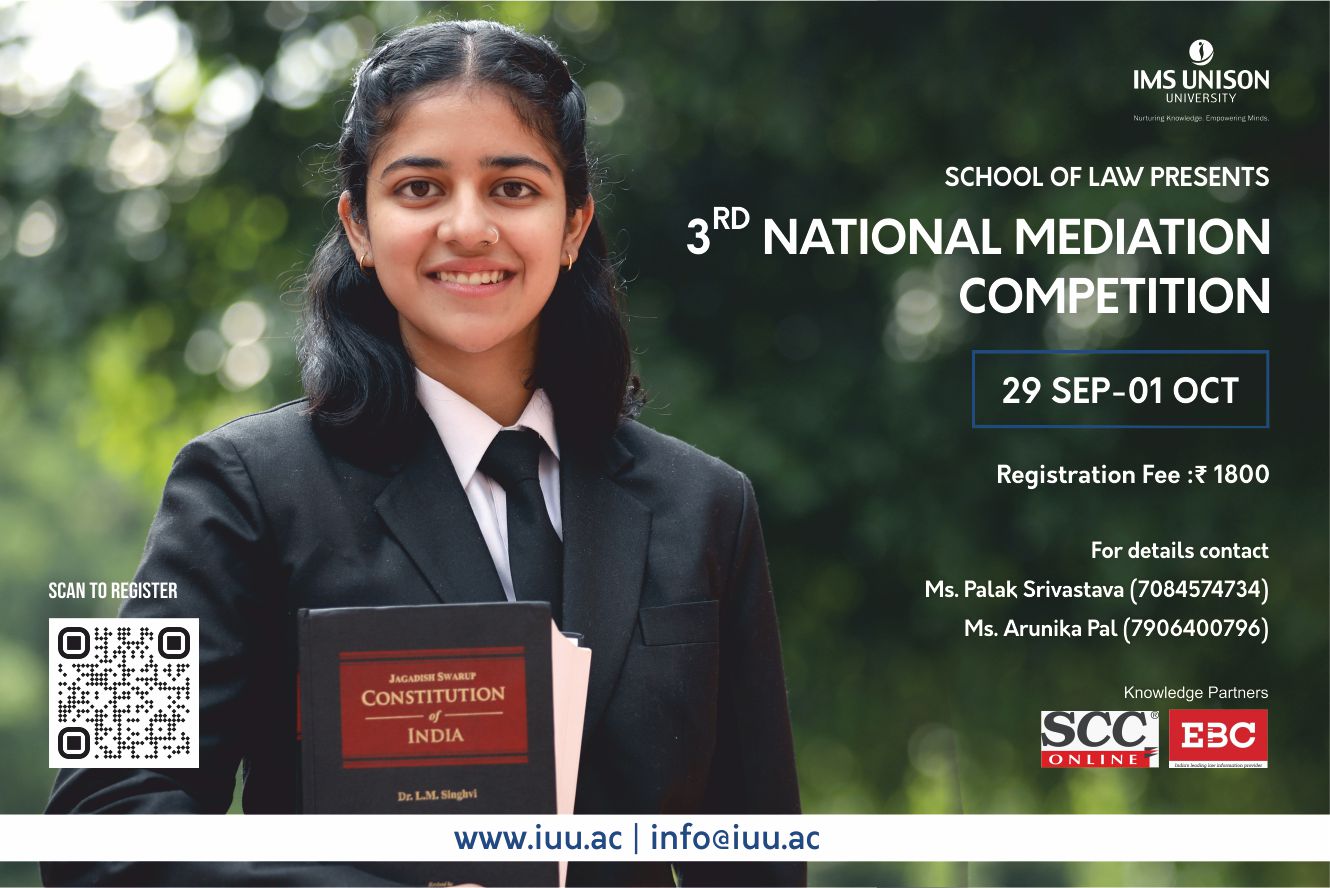 IMS Unison University | 3rd National Mediation Competition, 2022 | SCC ...