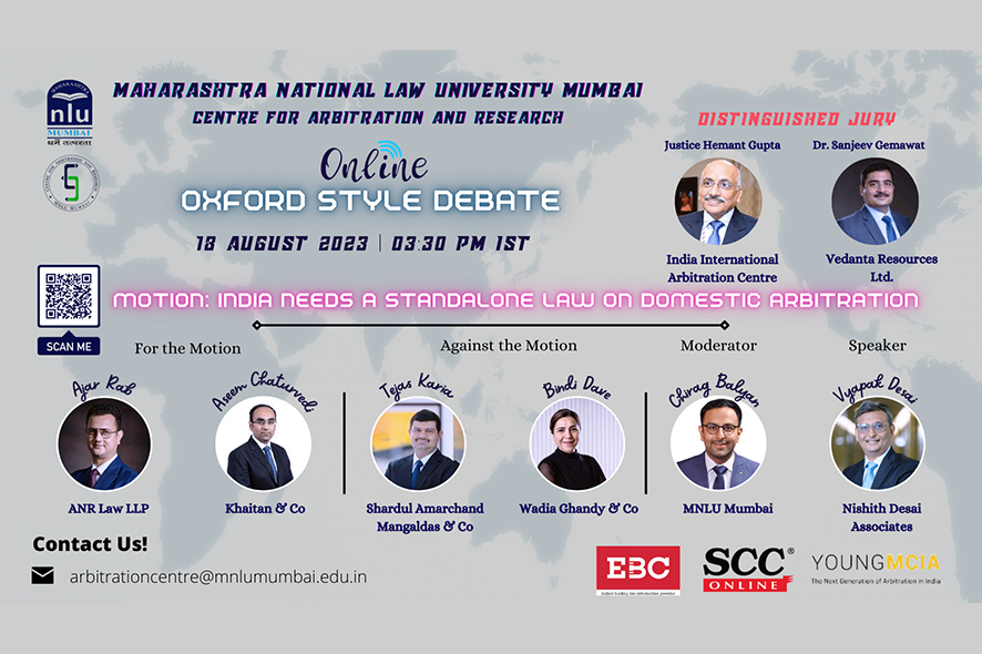 MNLU Mumbai | Oxford Style Debate (Online): 18 August 2023 | SCC Times